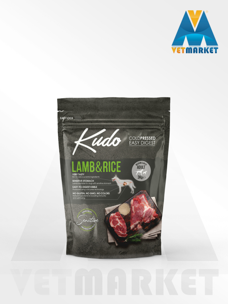 KUDO LAMB & RICE ADULT MEDIUM & MAXI 3kg - VETMARKET Beograd